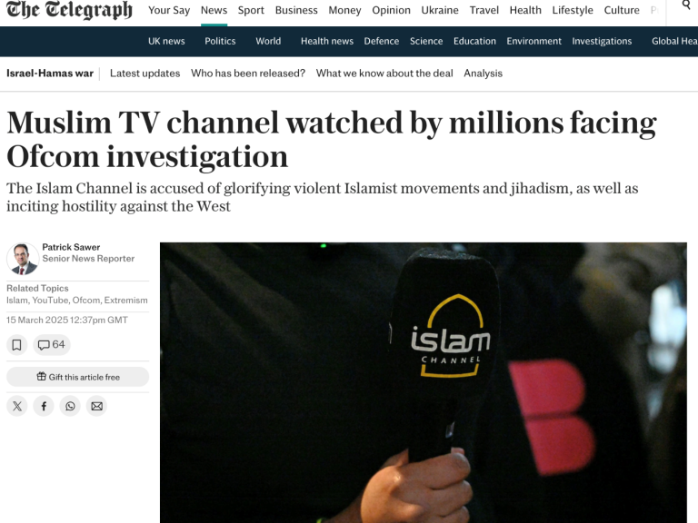Islam Channel faces systemic anti-Muslim attack from right-wing media ...